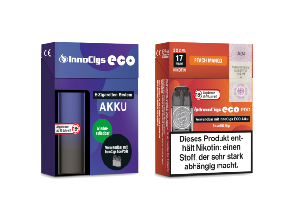 InnoCigs Eco Set Akku + Eco Pods - Peach Mango | InnoCigs | Mehrweg E ...
