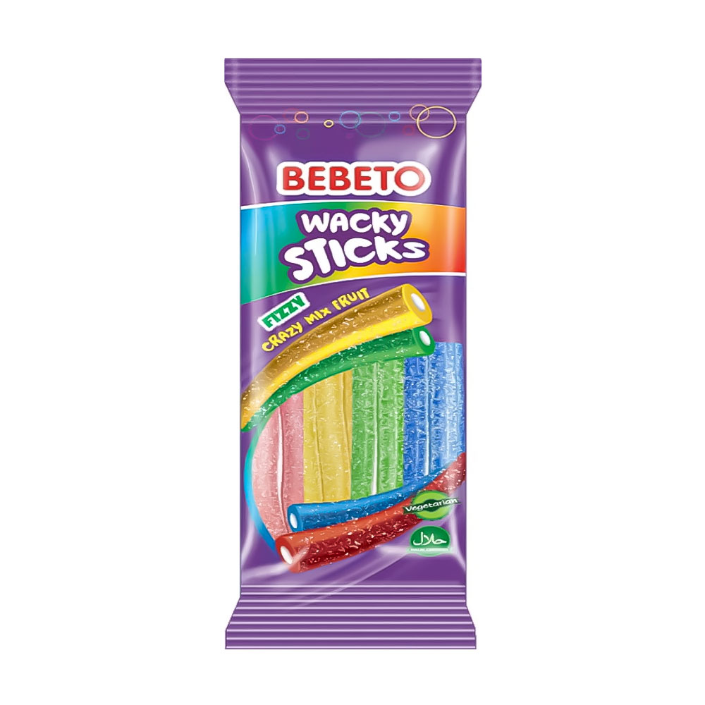 Bebeto Wacky Sticks - Crazy Mix Fruit 180g | SkyWhite Shop